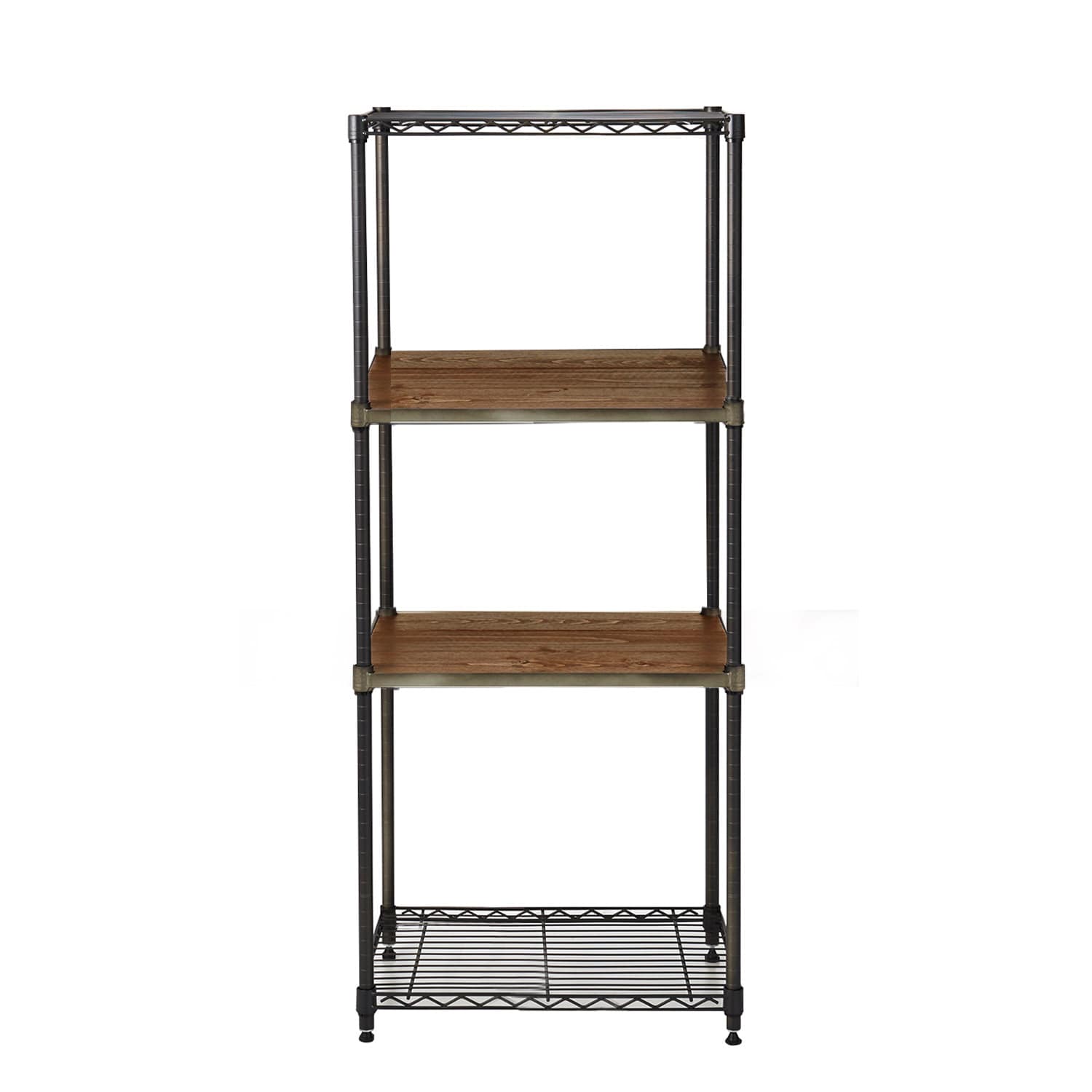 木棚板のヴィンテージ調スチールラック(奥行45cm 木棚板のヴィンテージ調スチールラック(奥行45cm