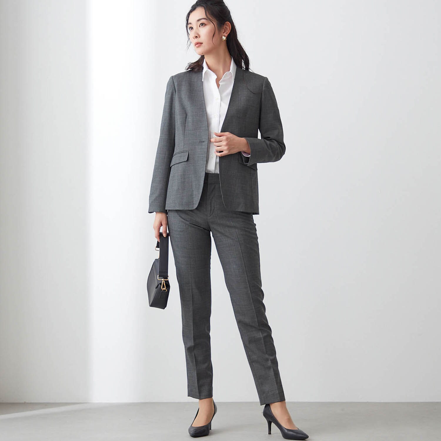 ウール混ストレッチジャケット(腕はり)(ラシサ/Rashisa)｜通販のベルメゾンネット