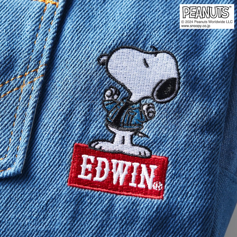 刺繍デニムポーチ「EDWIN／スヌーピー」 (ピーナッツ/PEANUTS)｜通販のベルメゾンネット