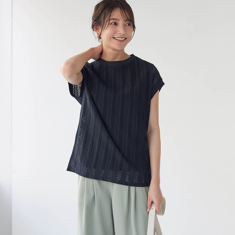 【11月1日再値下げ】 程よい透け感のあるレース柄カットソー(エスエヌ バイ スタイルノート/SN by StyleNote)｜通販のベルメゾンネット