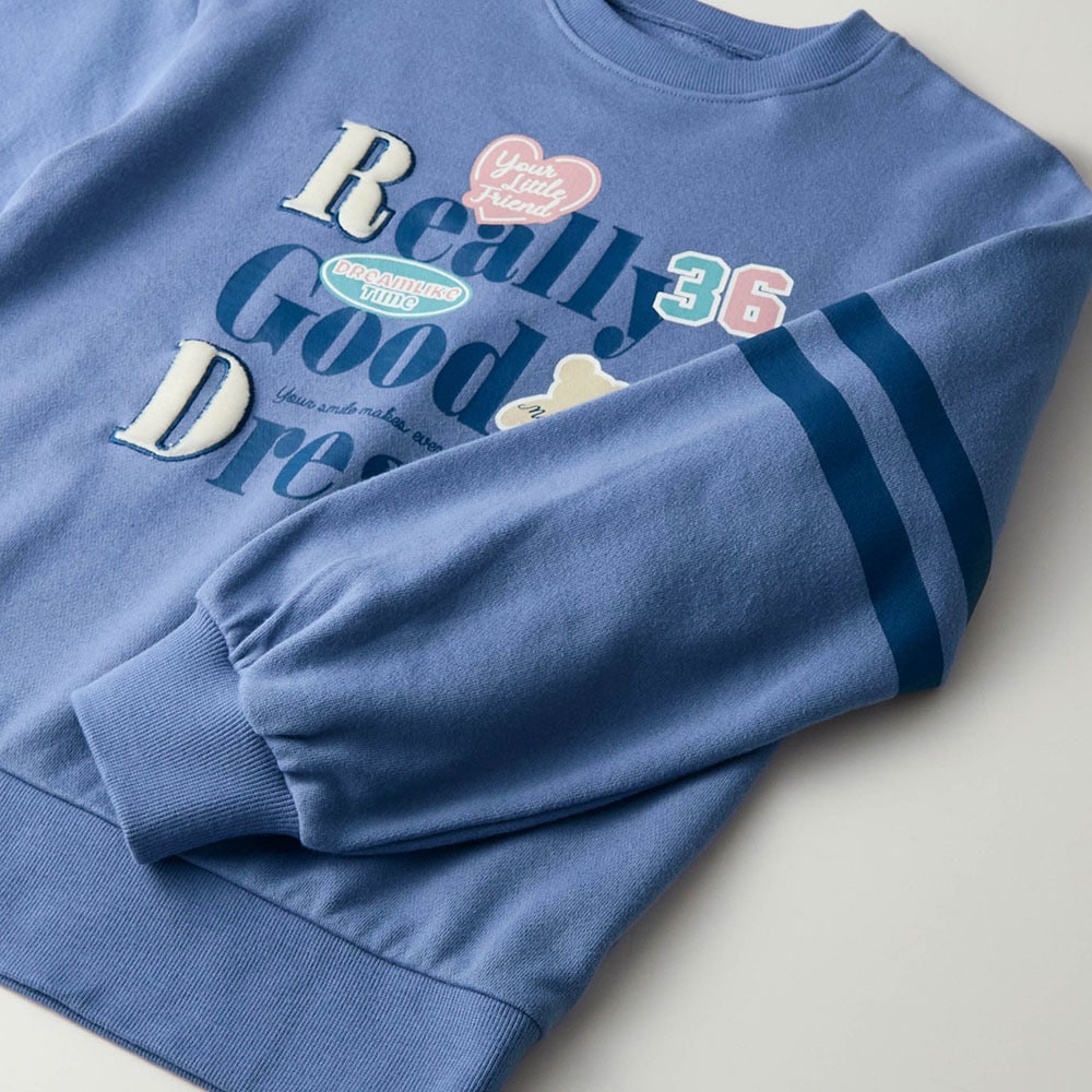 ワッペン風プリント袖ライン裏毛プルオーバー 【子供服 長袖】｜通販のベルメゾンネット